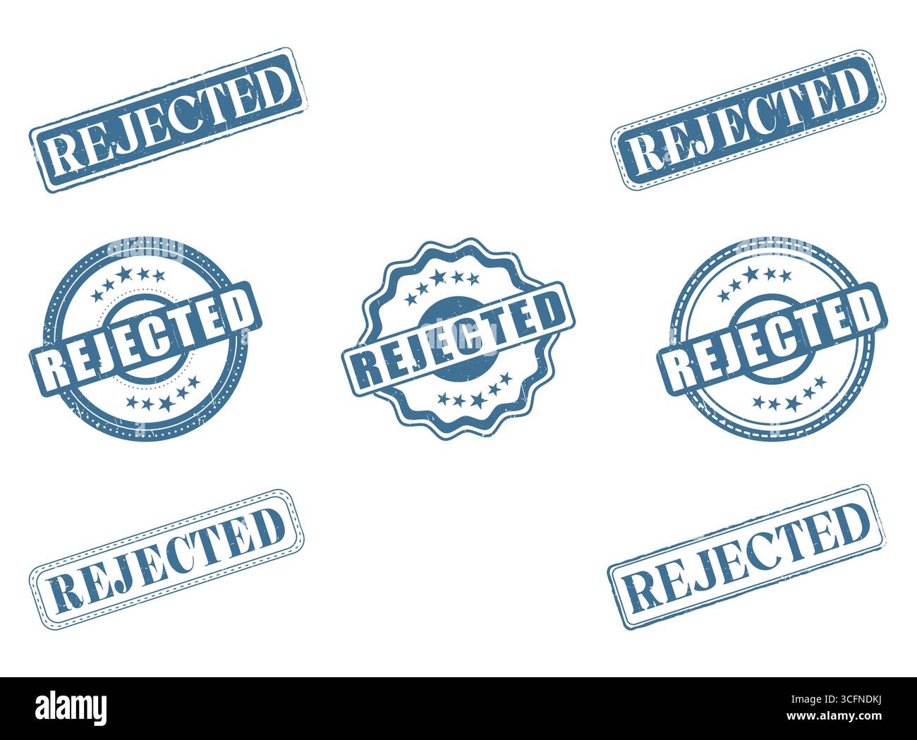 A Collection of Rejected Rubber Stamps and Seals Stock Vector Image ...