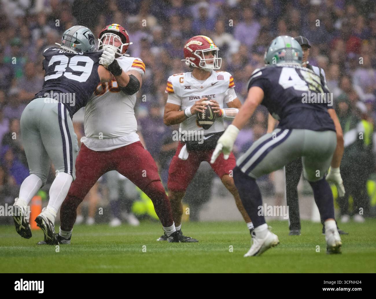 Dublin, Ireland. 23rd August, 2025. Rocco Becht (3) of the Iowa State ...