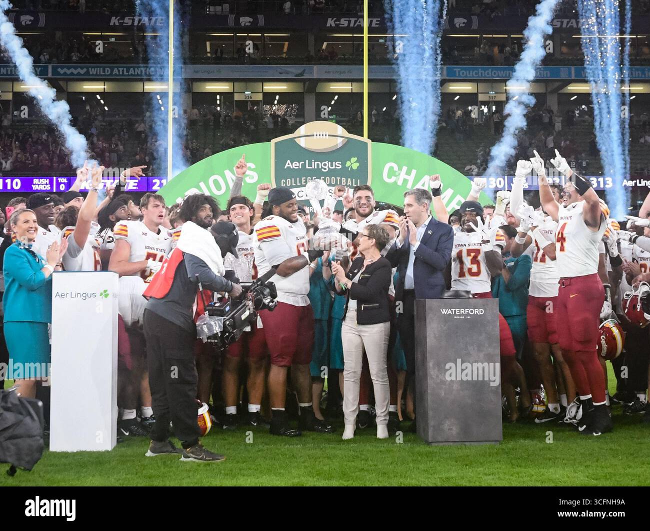 Dublin, Ireland. 23rd August, 2025. Domonique Orange (95) of the Iowa ...