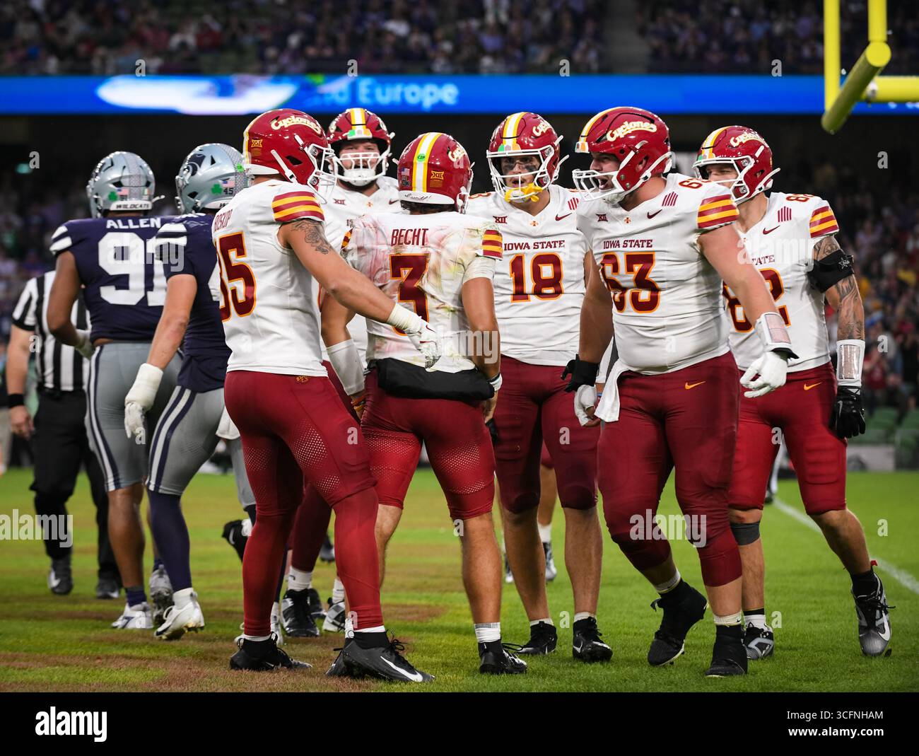 Dublin, Ireland. 23rd August, 2025. Rocco Becht (3) of the Iowa State ...