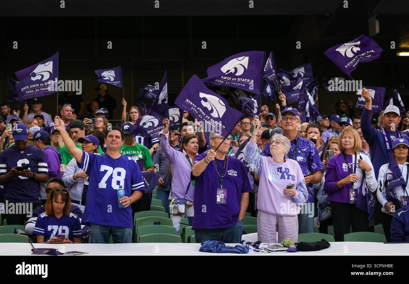 Dublin, Ireland. 23rd August, 2025. Kansas State Wildcats fans prior to ...