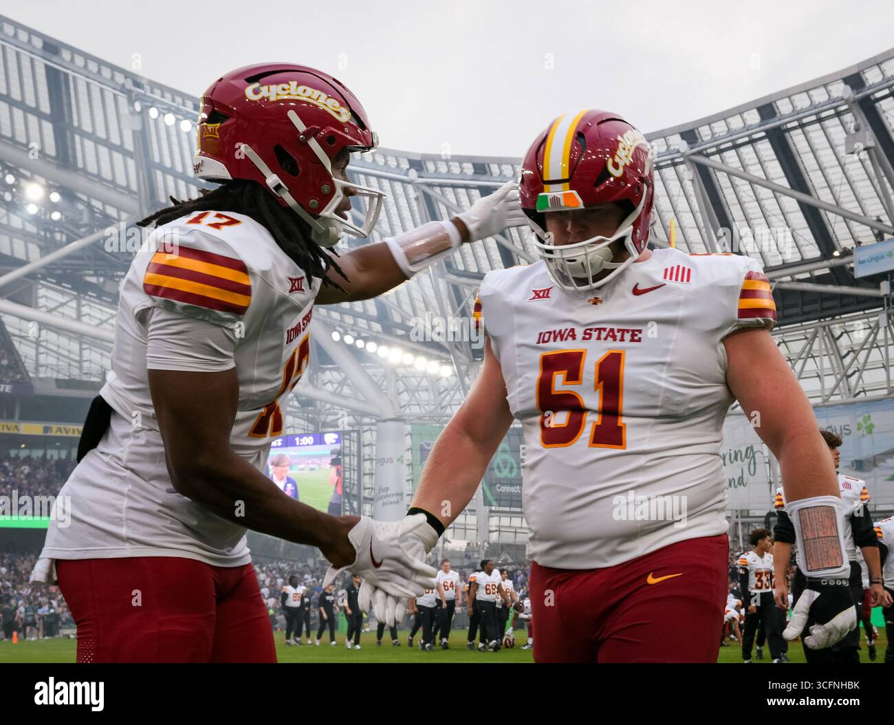 Dublin, Ireland. 23rd August, 2025. Kai Black (17) of the Iowa State ...
