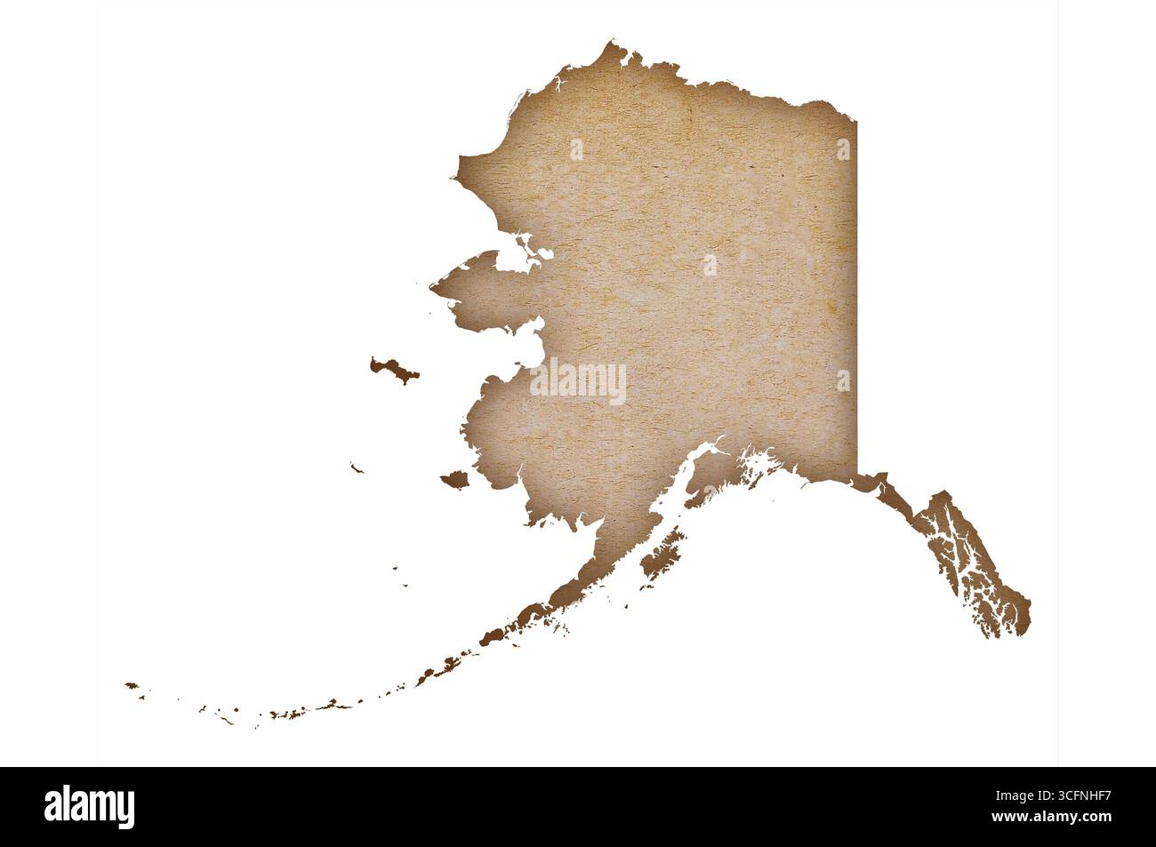 Accurate and detailed map of Alaska on grunge paper Stock Photo - Alamy