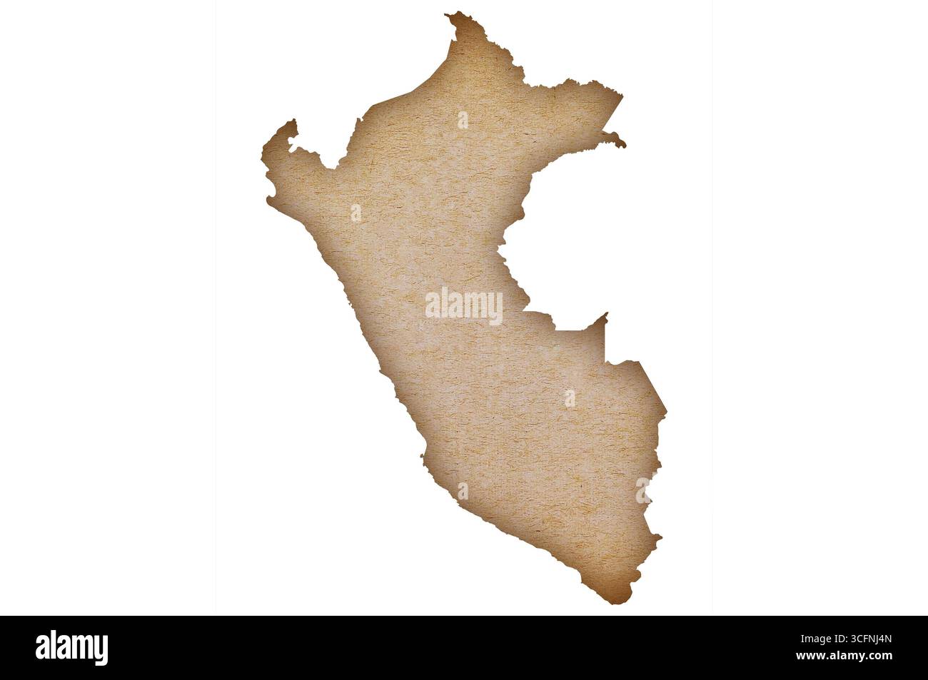 Accurate and detailed map of Peru on grunge paper Stock Photo - Alamy