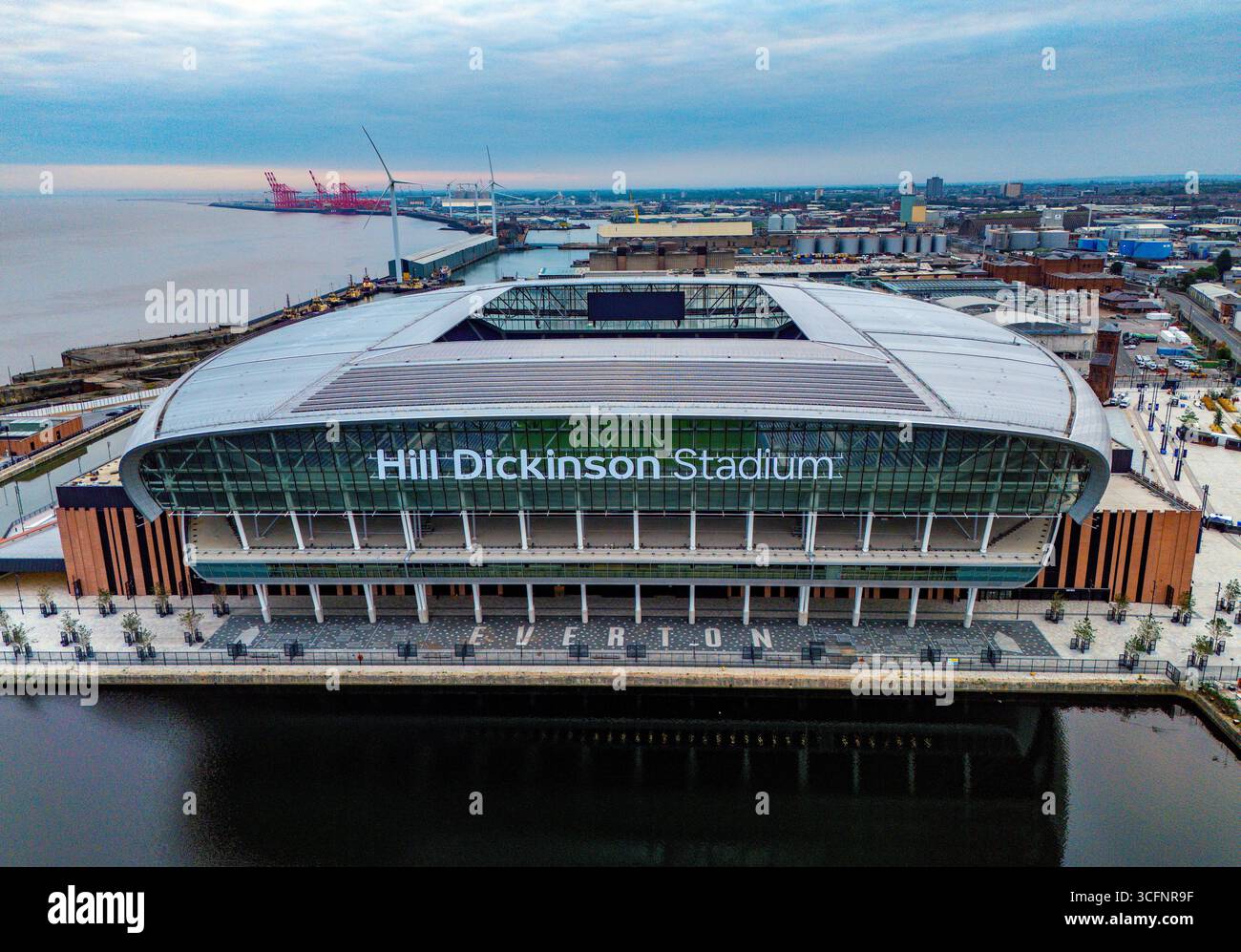 An aerial view of Hill Dickinson Stadium, home of Everton. The ...
