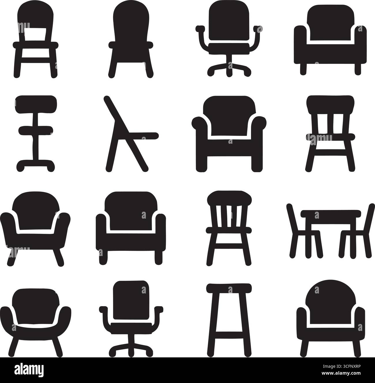 Office chair icon silhouette Cut Out Stock Images & Pictures - Alamy