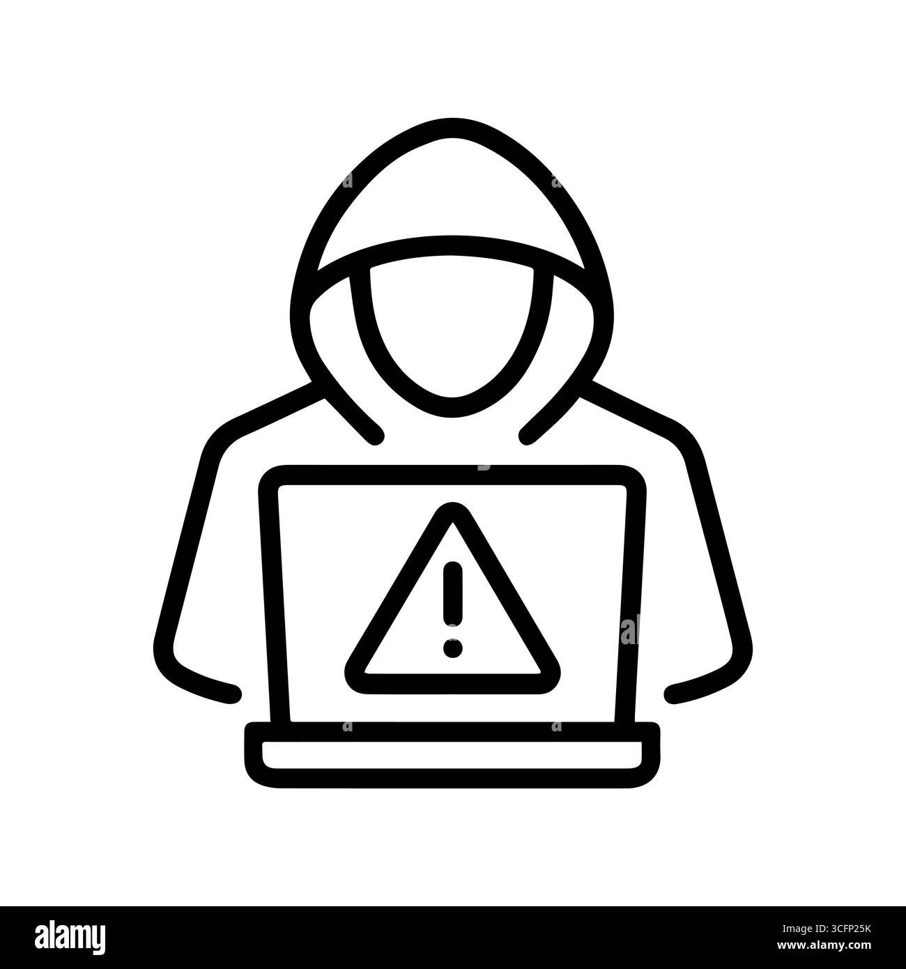 Hacker line icon computer Black and White Stock Photos & Images - Alamy