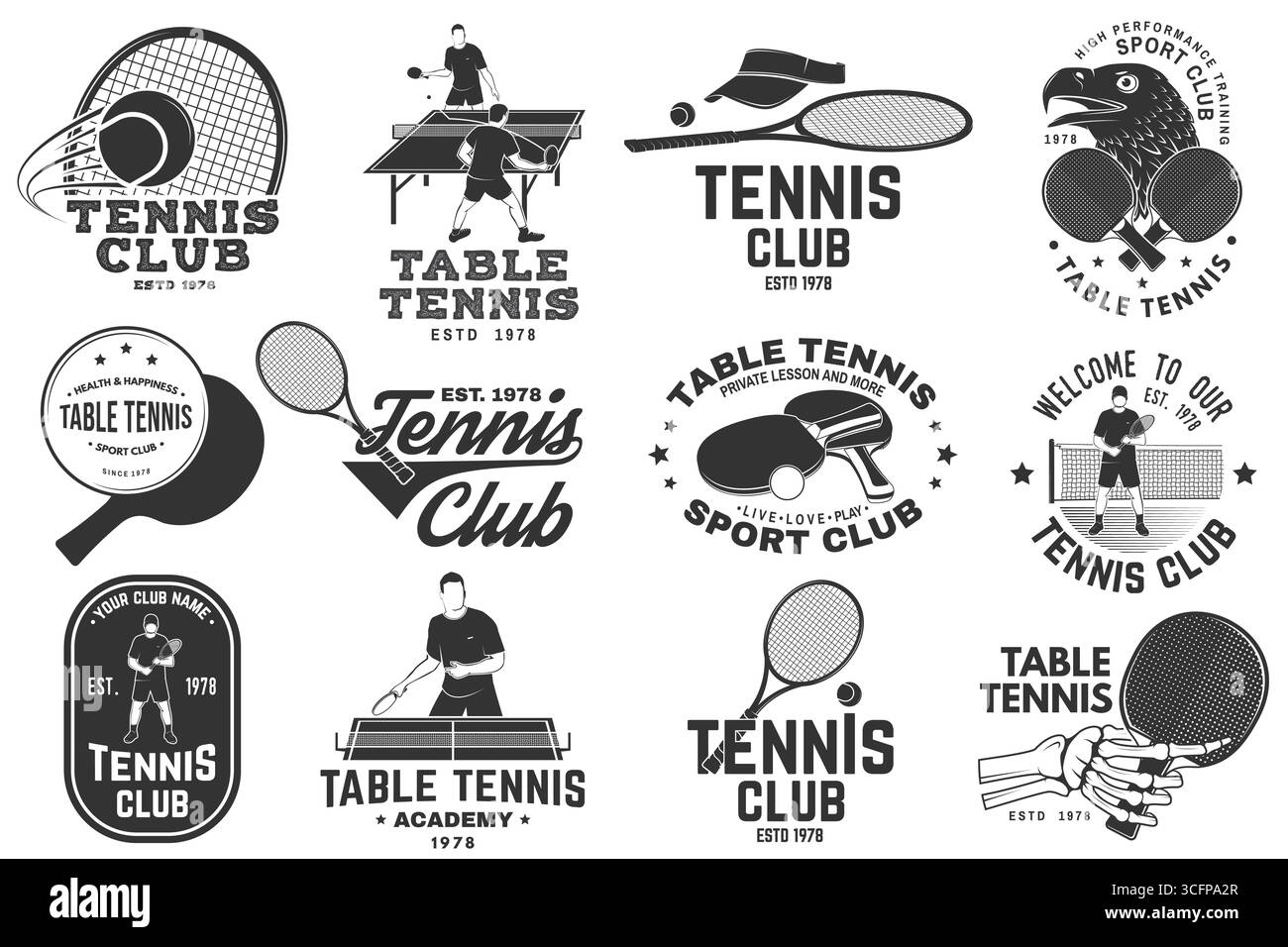 Table tennis and tennis sport club poster, banner, flyer. Vector. For ...