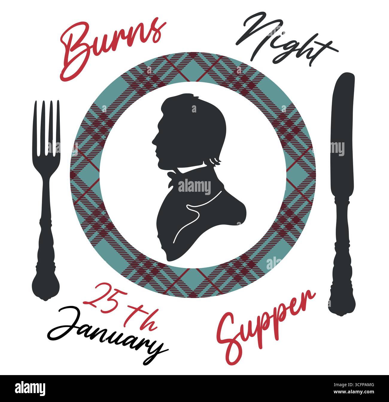 Tartan kilt burns supper Stock Vector Images - Alamy