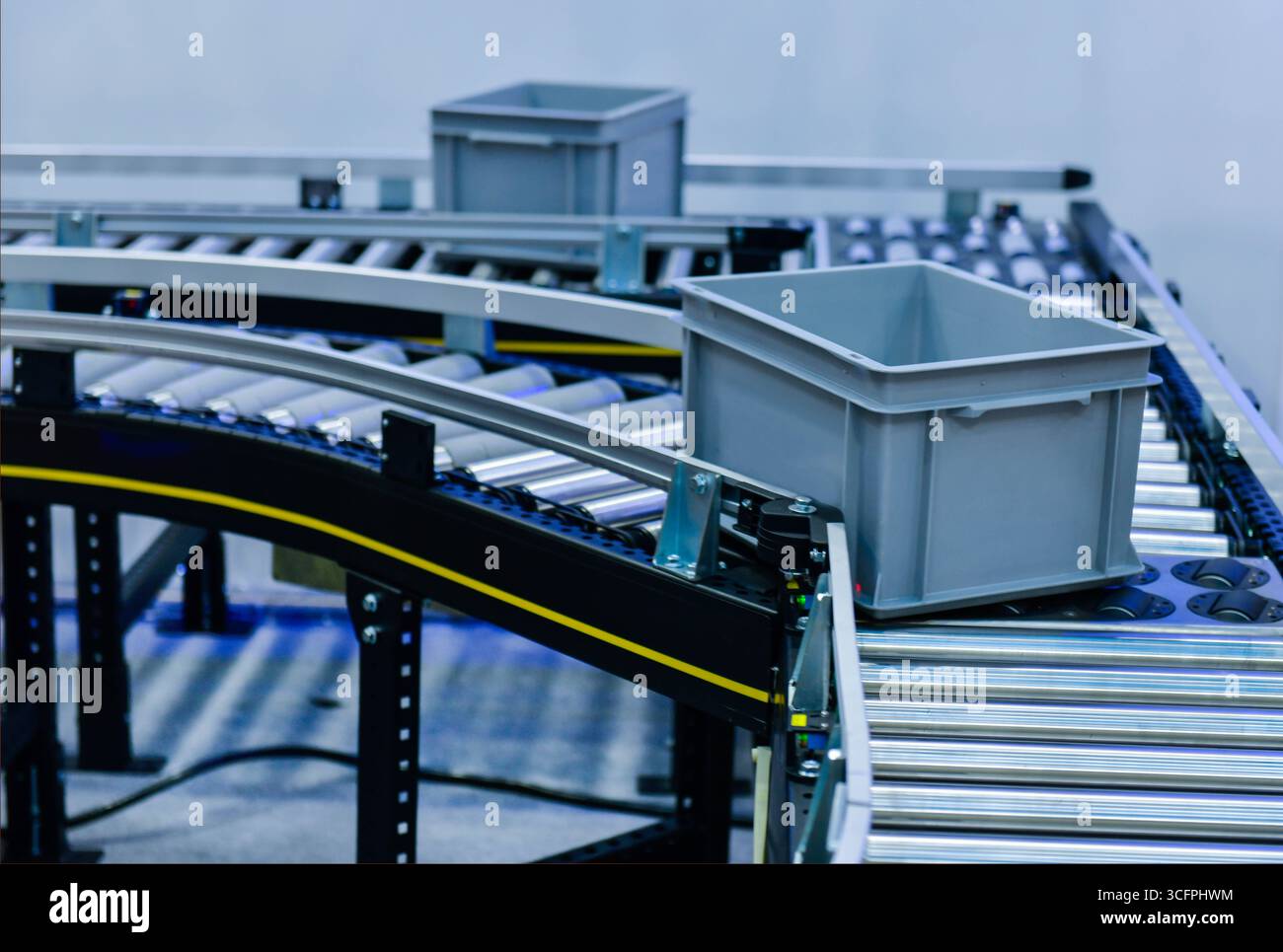 Plastic crates on conveyor belt hi-res stock photography and images - Alamy