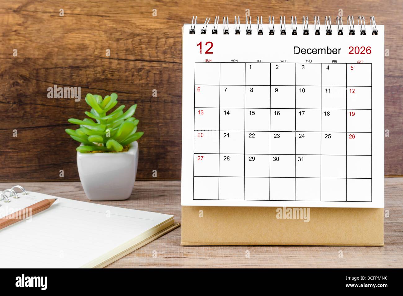 December 2026 english calendar hi-res stock photography and images - Alamy