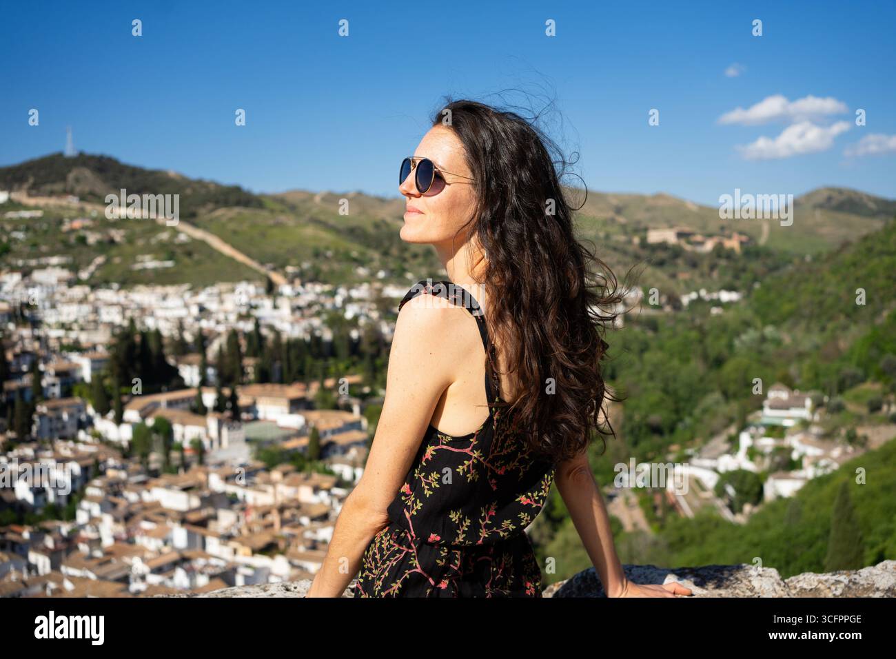 Woman admiring panoramic view hi-res stock photography and images - Alamy