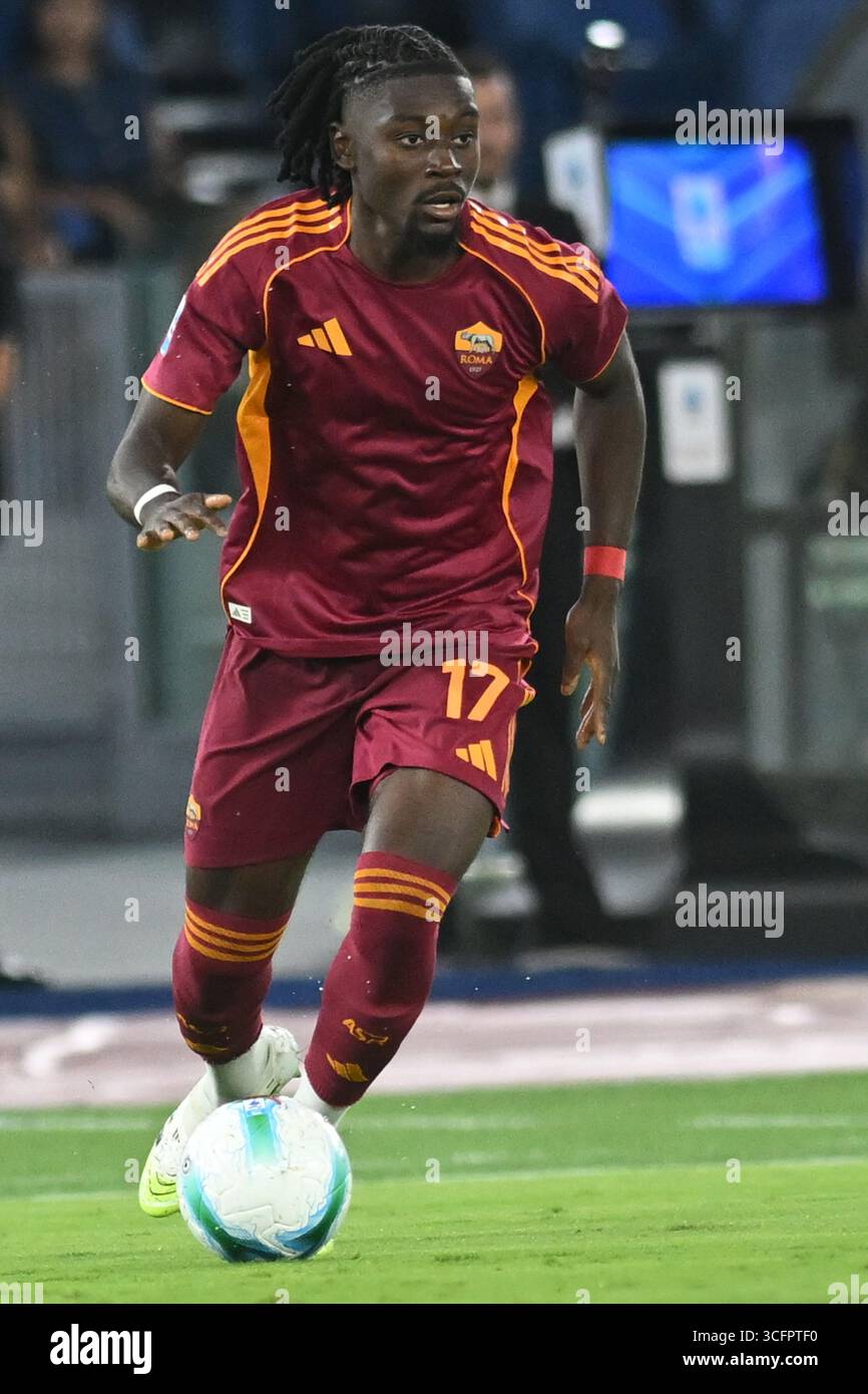 Manu Kone AS Roma in action during the Serie A match between AS Roma vs ...