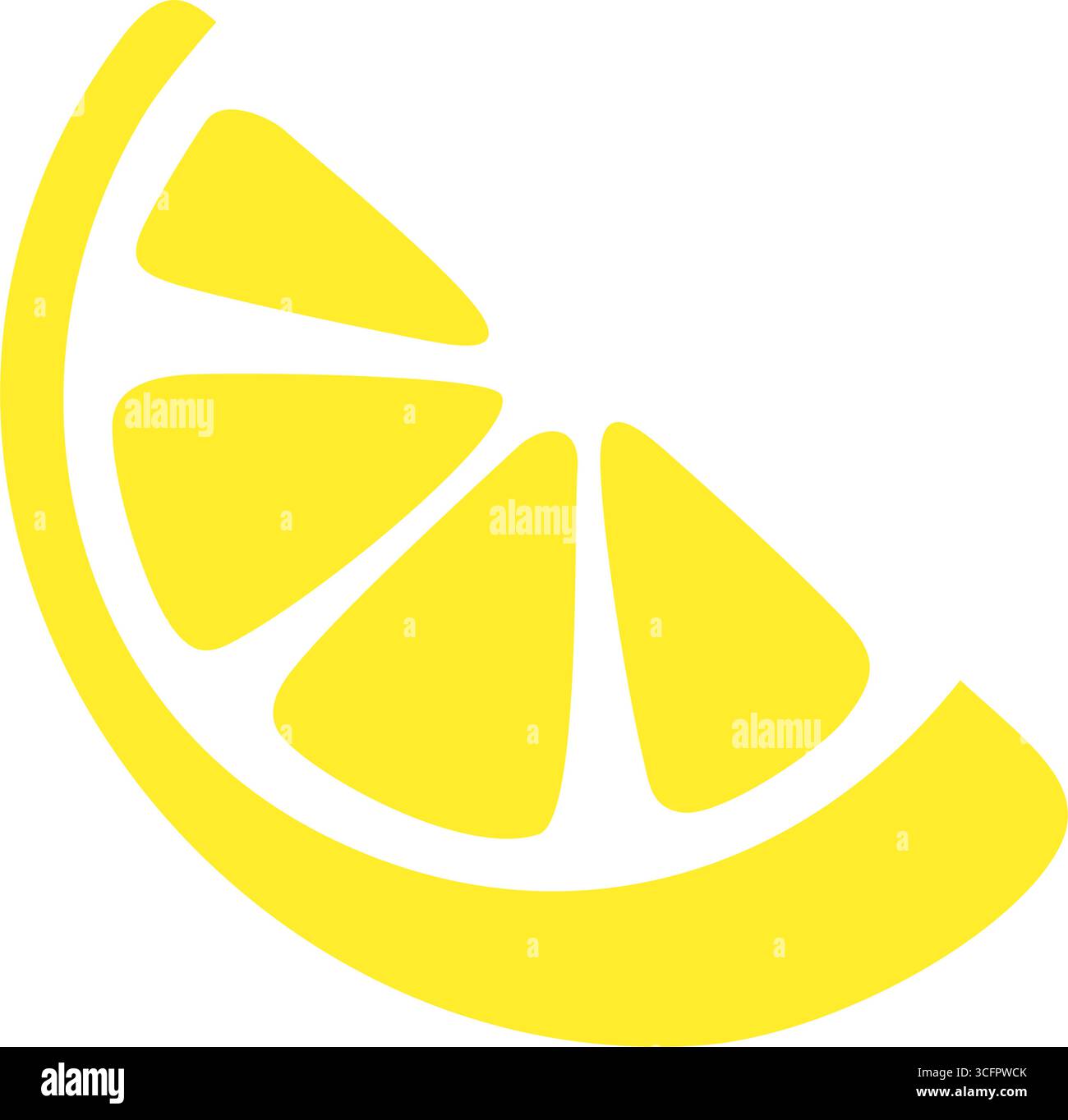 Half lemon wedge slice in vibrant yellow flat cartoon vector ...