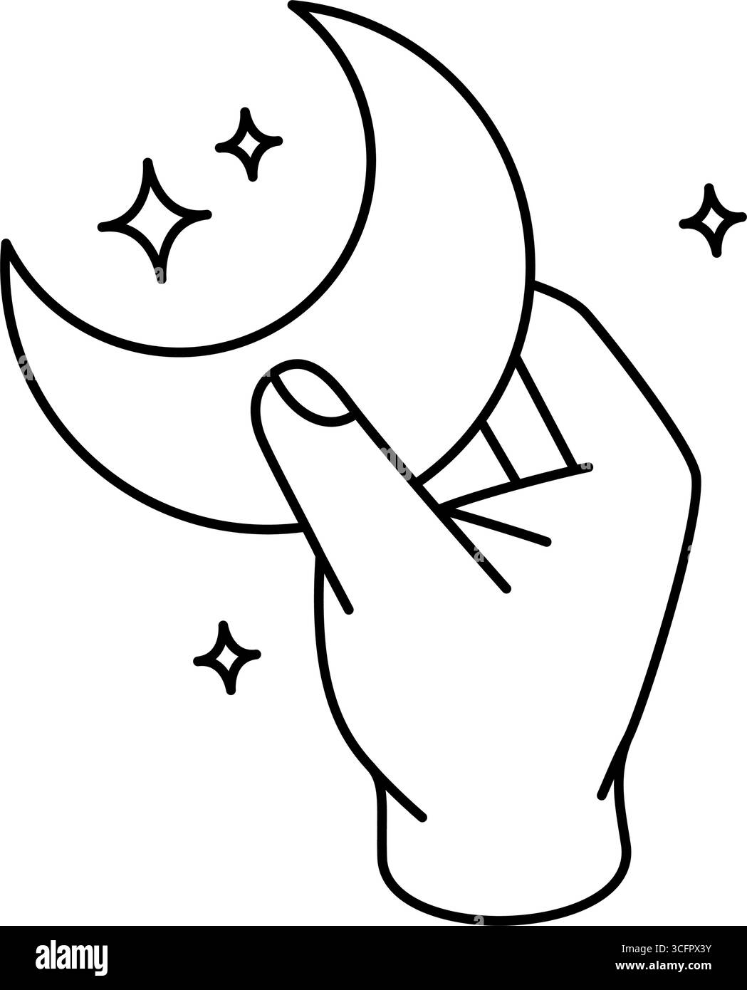 Hand holding a esoteric moon. Mystical, esoteric, magic or healing moon ...