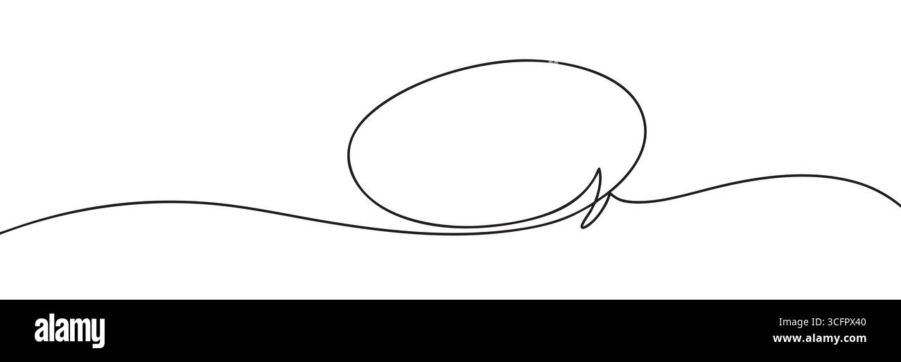 Continuous line drawing speech bubble minimalist black abstract ...