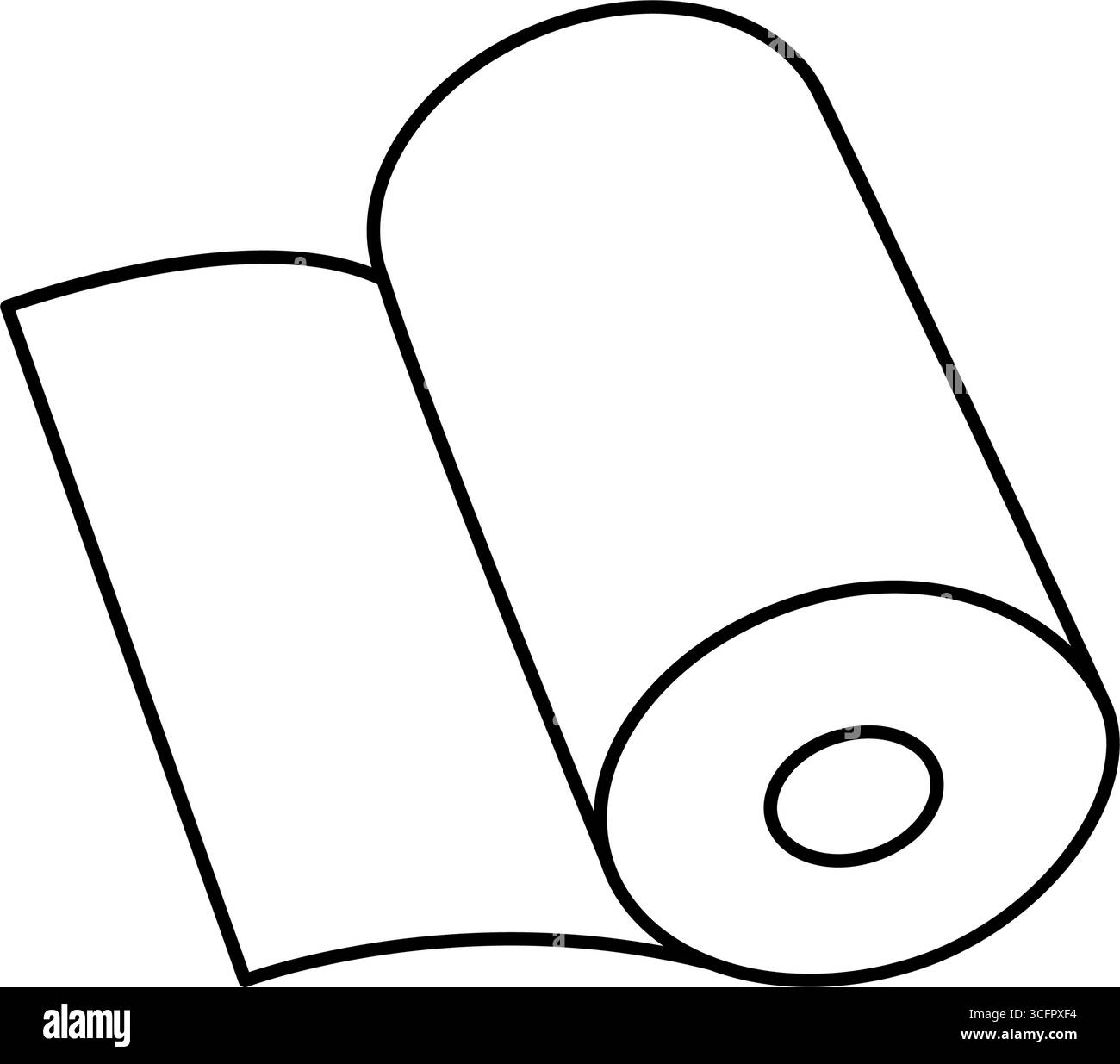 Soft roll outline symbols. Kitchen towel roll. Vector illustration ...