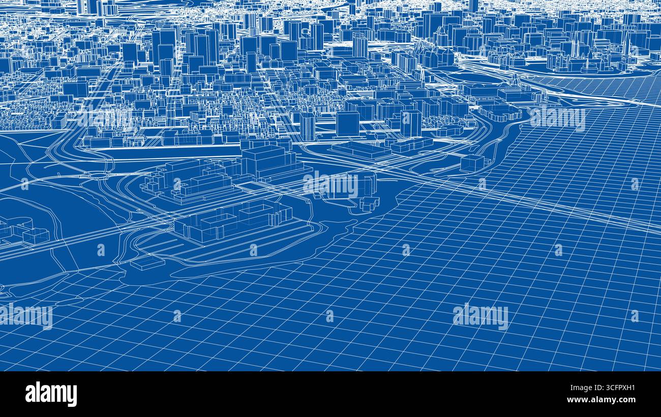 Aerial view urban waterfront Stock Vector Images - Alamy