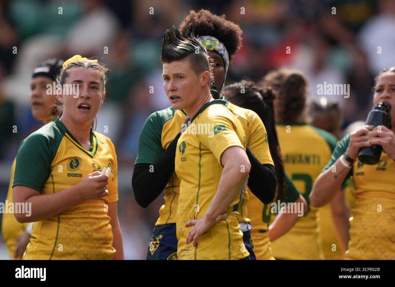 Brazil's Raquel Kochhann (centre) during the Women's Rugby World Cup ...
