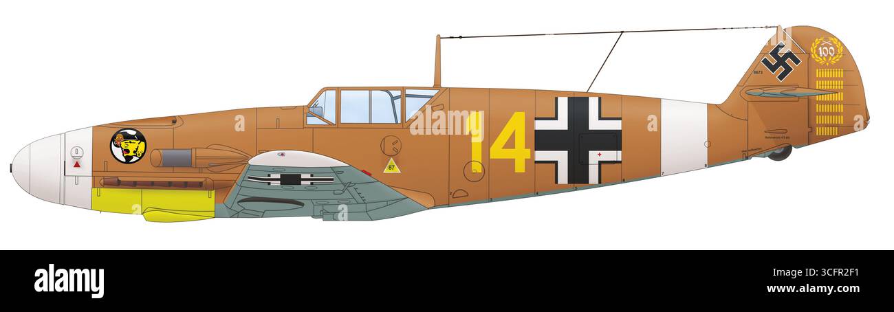 Messerschmitt Bf 109F-4 trop of the JG 27 piloted by Hans-Joachim ...