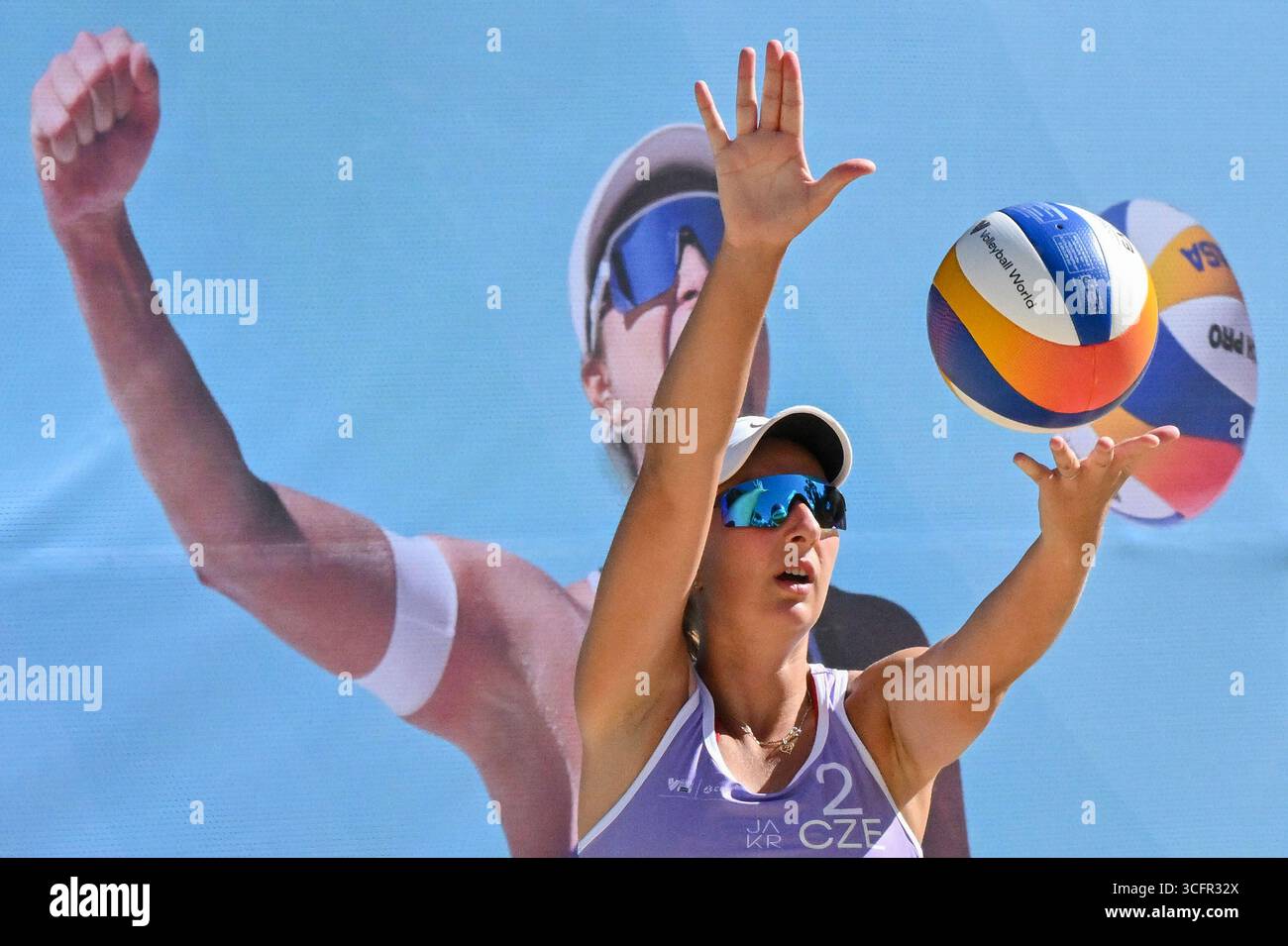 Czech Daniela Mokra in action during the Brno Beach Pro, beach ...