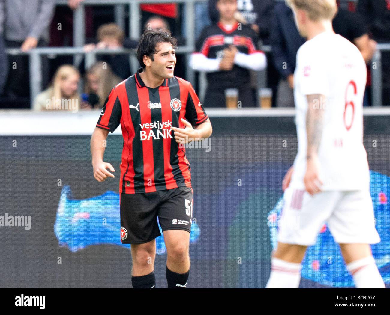 FC Midtjylland's Aral Simsir scored from a free kick to make it 2-1 in ...
