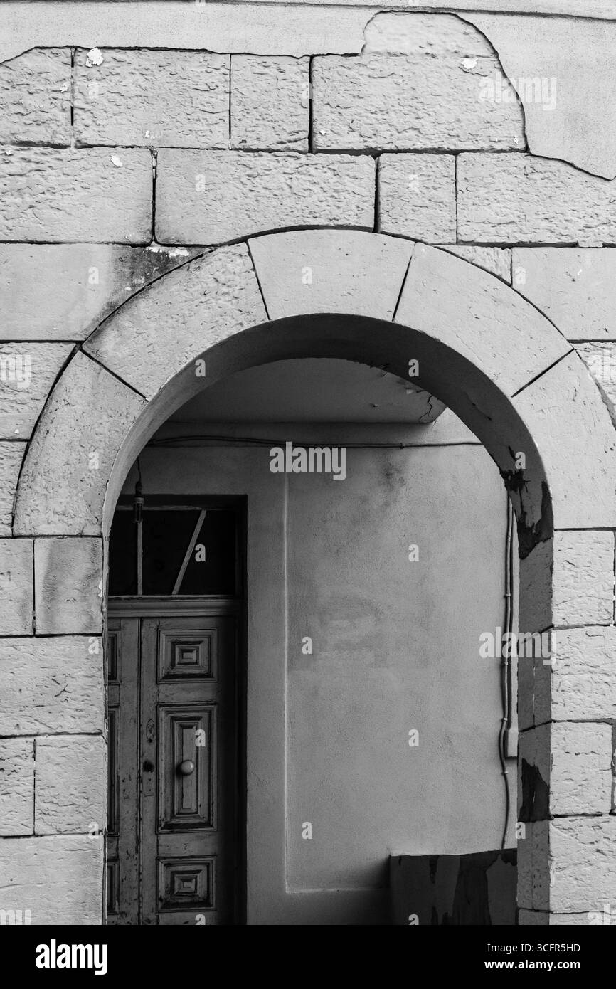 Exterior stone doorway Black and White Stock Photos & Images - Alamy