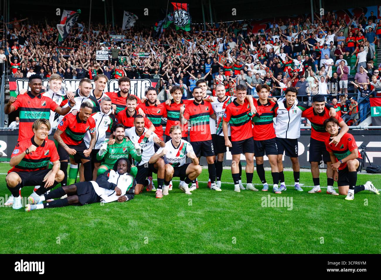 NIJMEGEN, NETHERLANDS - AUGUST 24: Players of NEC celebrating the win ...