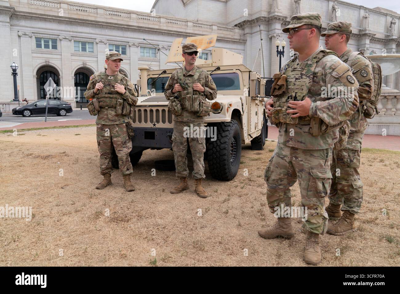 Members of the South Carolina National Guard patrol Union Station ...