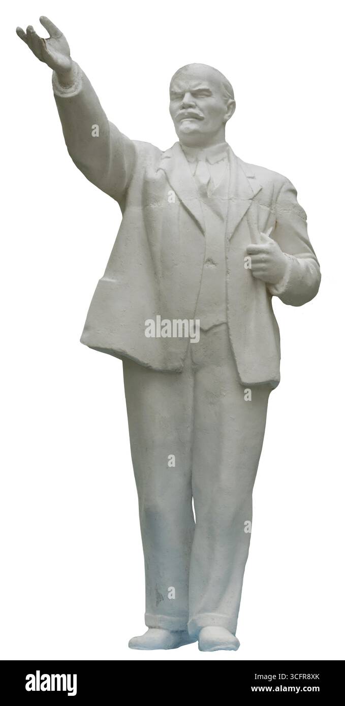 Full-length plaster sculpture of Lenin, isolate Stock Photo - Alamy