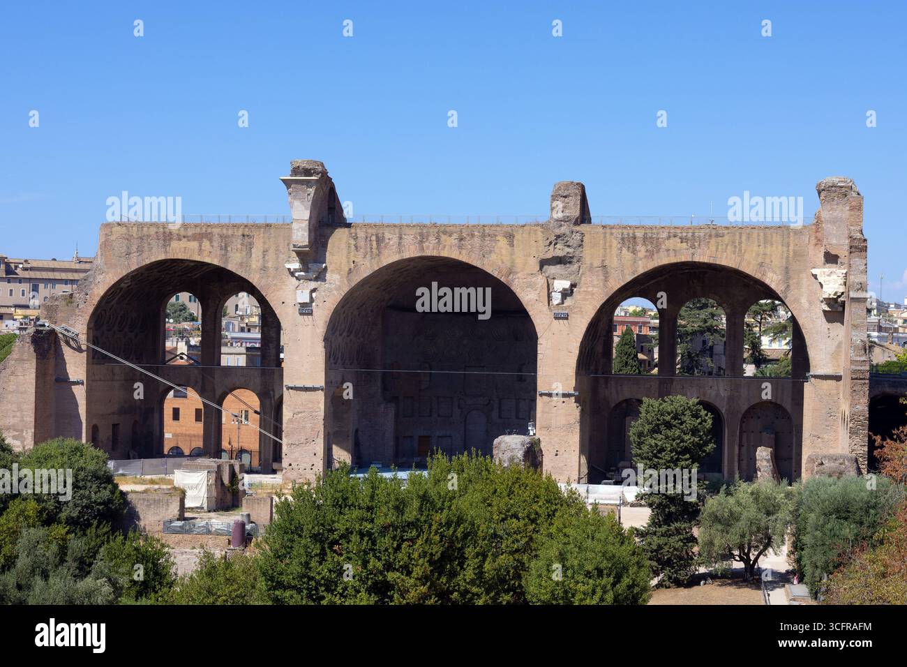 The Basilica of Maxentius and Constantine in Rome, Italy. .A civic ...