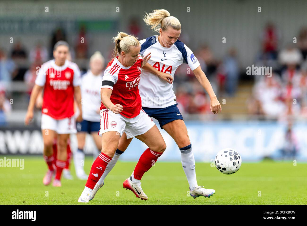 London, England, August 23rd, 2025 Beth Mead and Josefine Rybrink duel ...