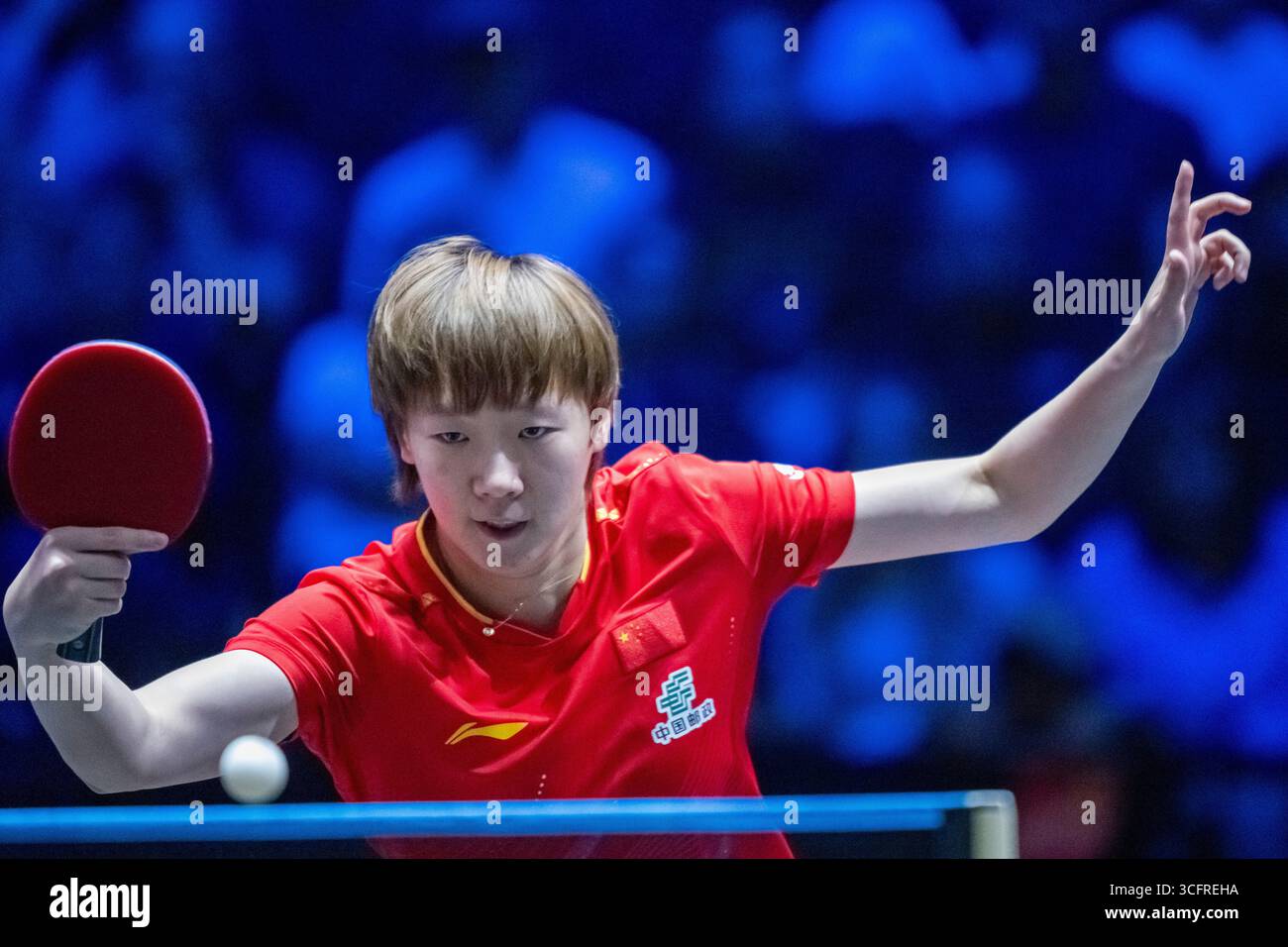 Wang Manyu from China in action against Sun Yingsha from China in the ...
