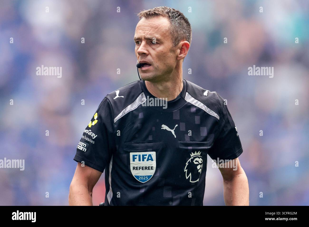 Referee Stuart Attwell in action during the Premier League match ...