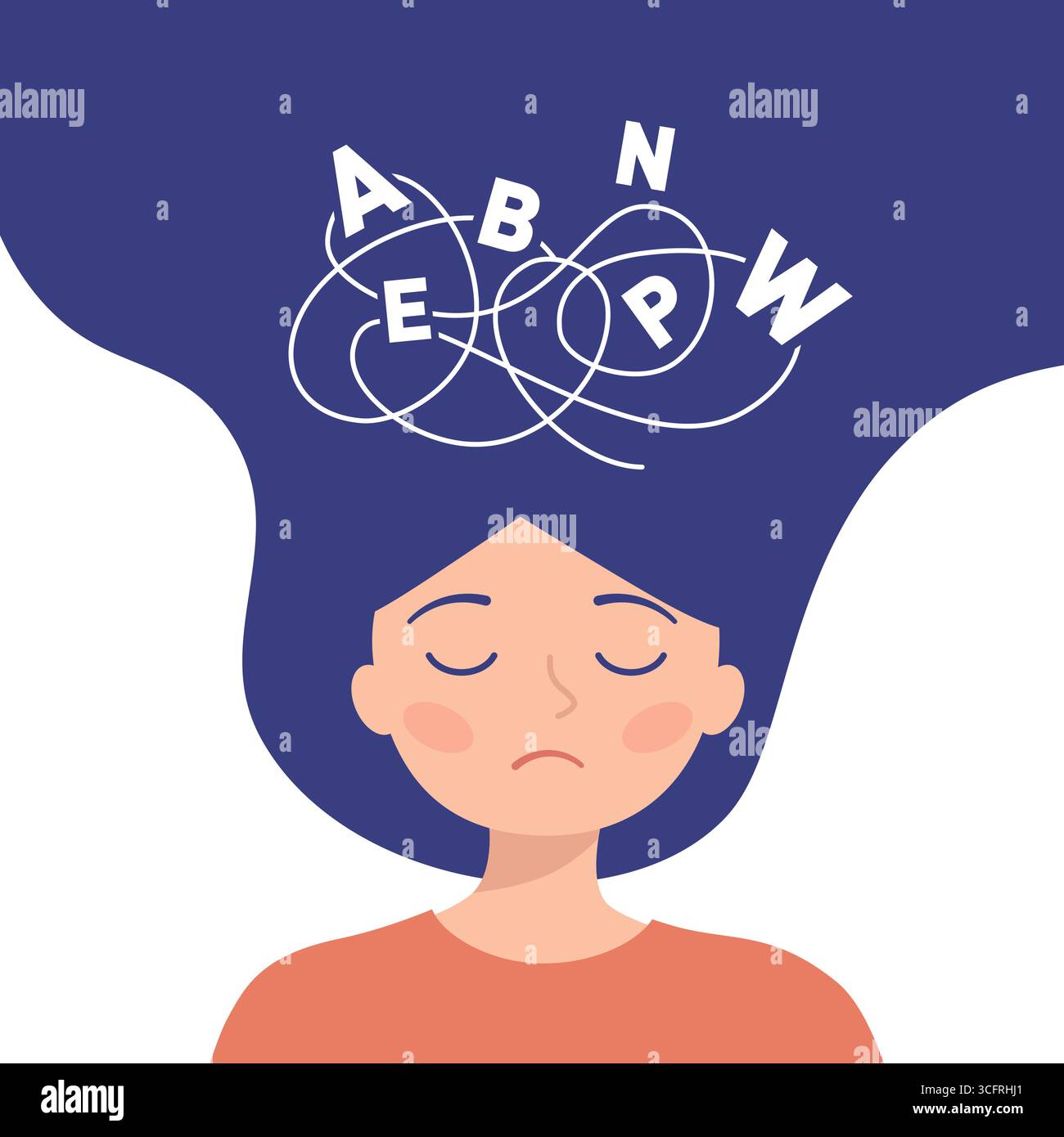 Portrait confused woman reading Stock Vector Images - Alamy