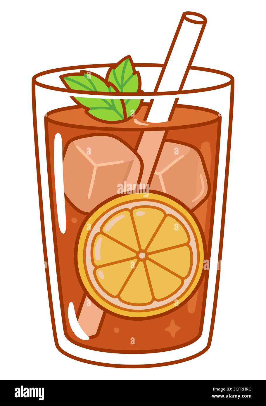 Glass tea mint lemon Stock Vector Images - Alamy