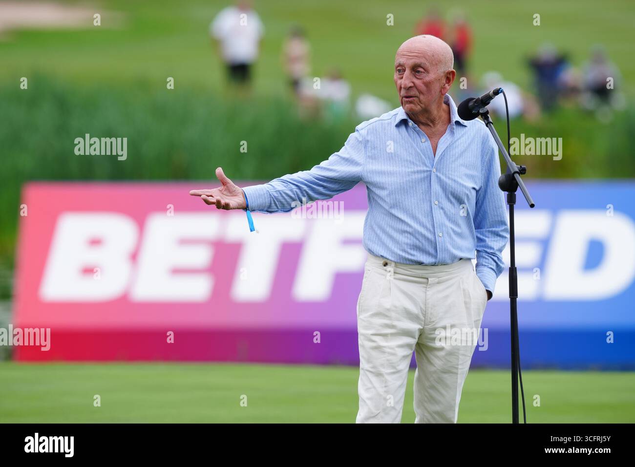 Betfred boss Fred Done delivers a speech, during day four of the ...
