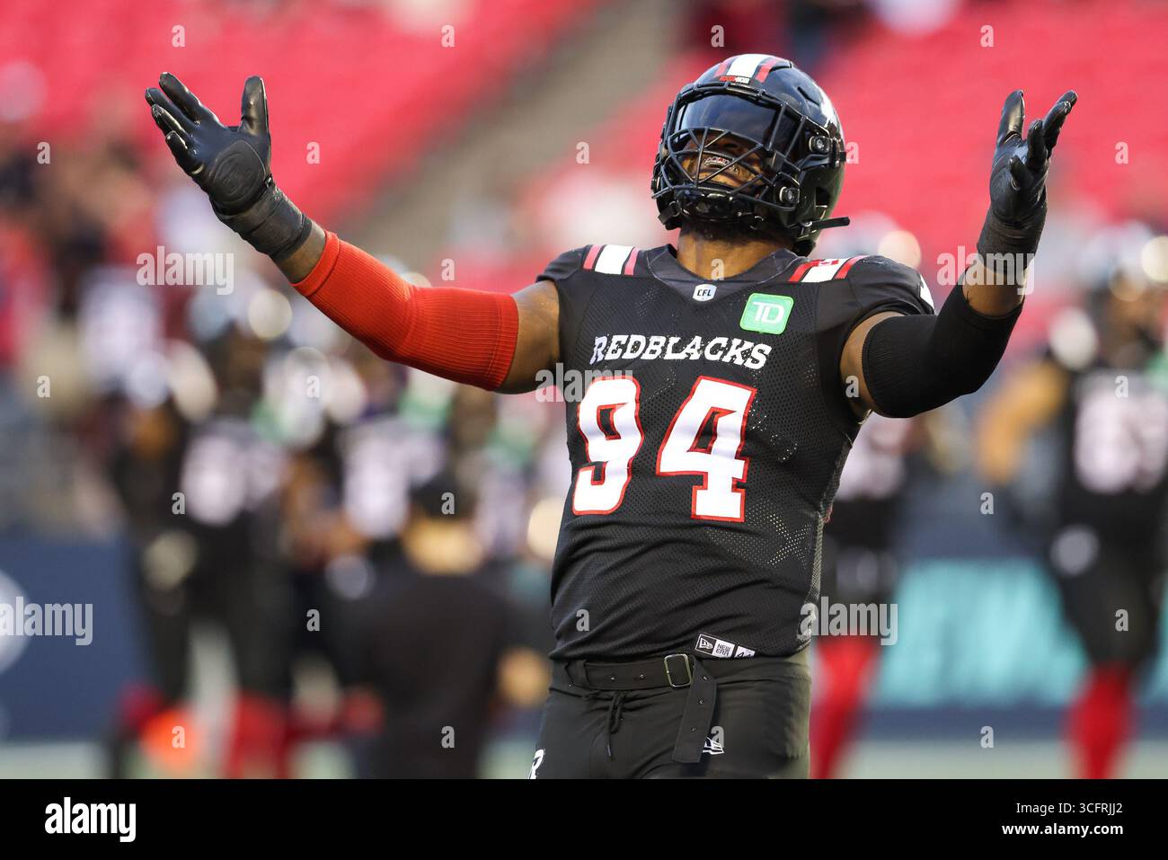 August 22, 2025: Ottawa Redblacks defensive lineman Eric Black (94 ...