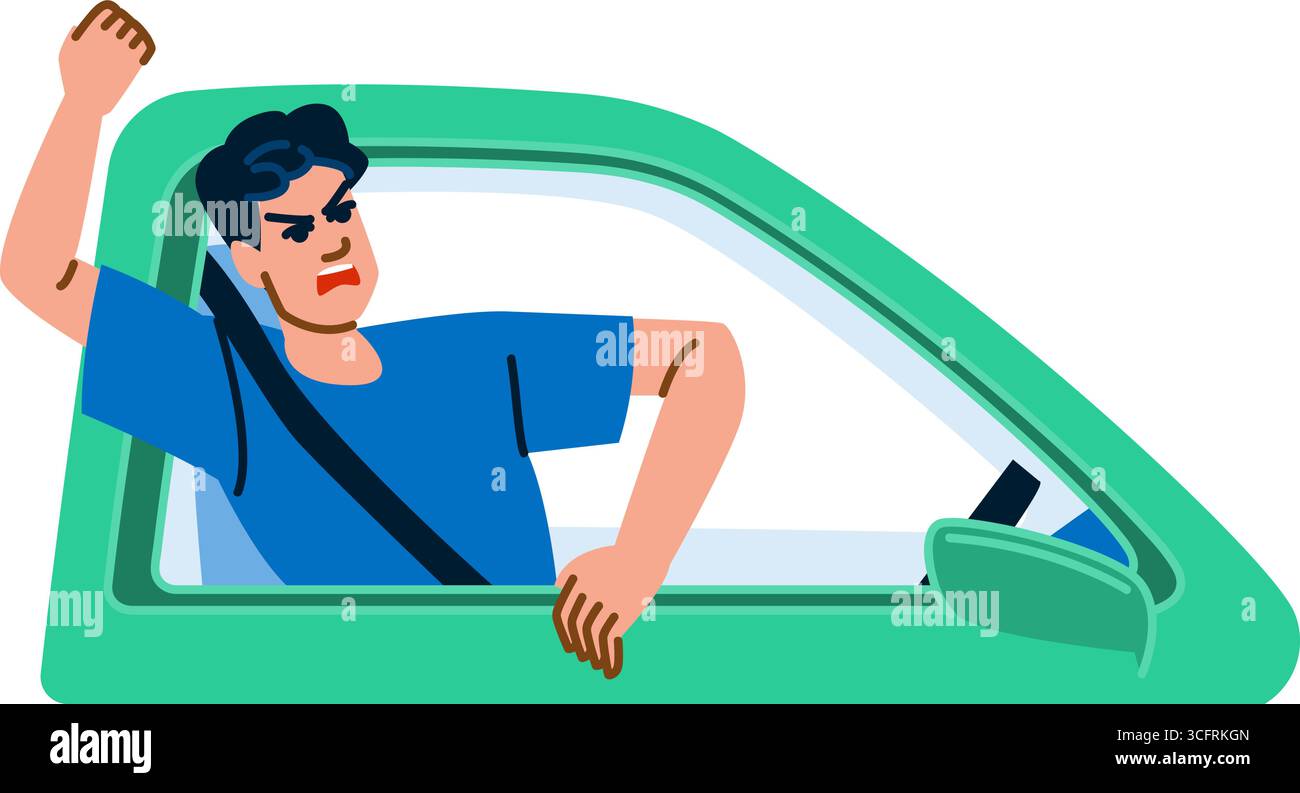Angry driver car window Stock Vector Images - Alamy