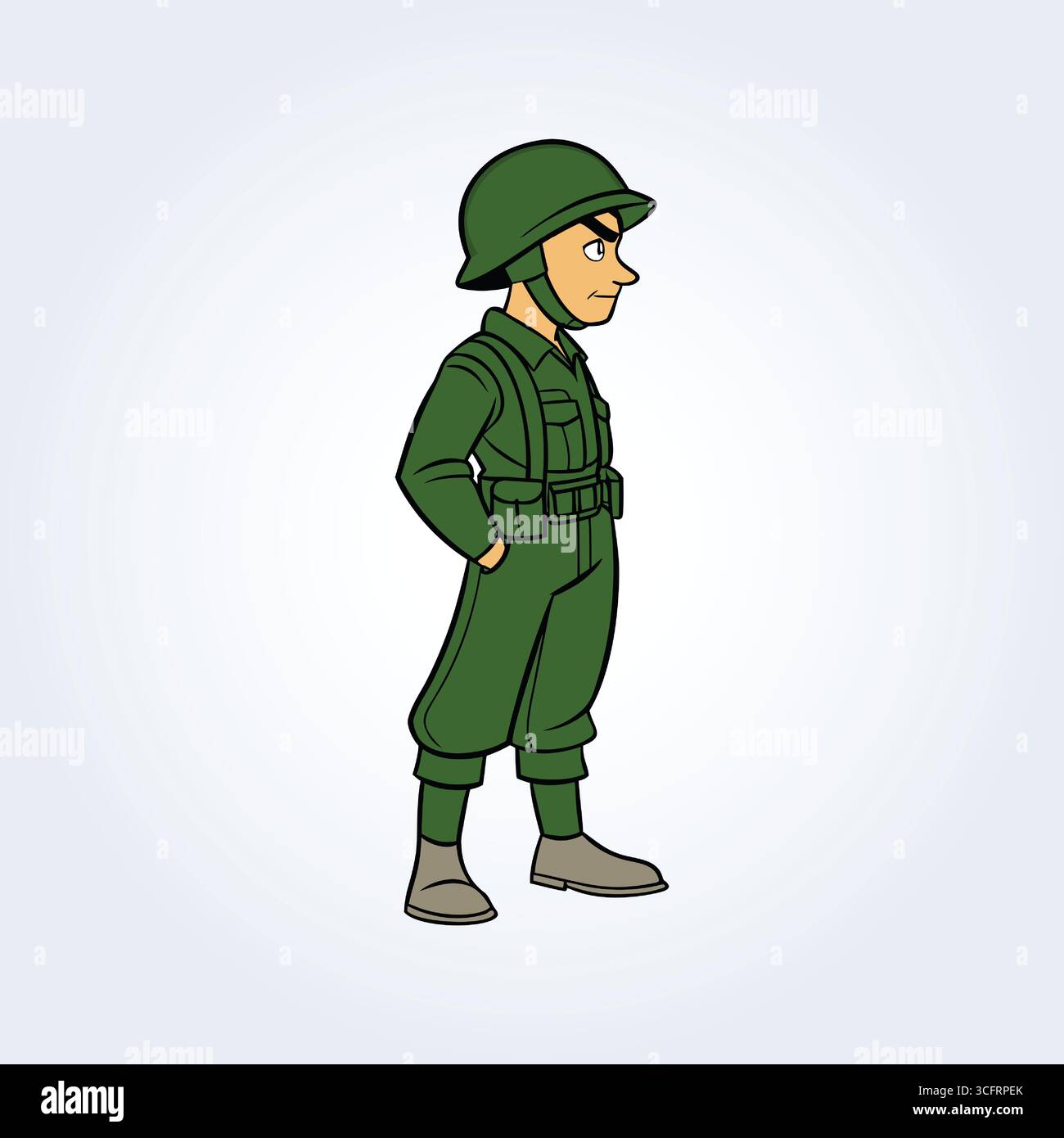 An illustration cartoon character of a pakistani military man in ...