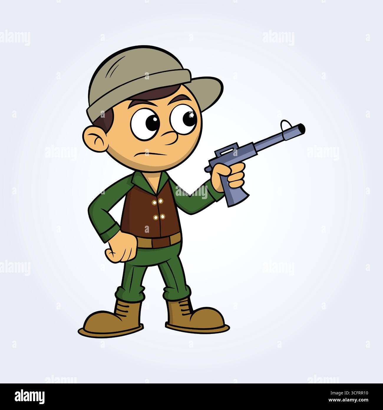 Hunter cartoon character hi-res stock photography and images - Alamy