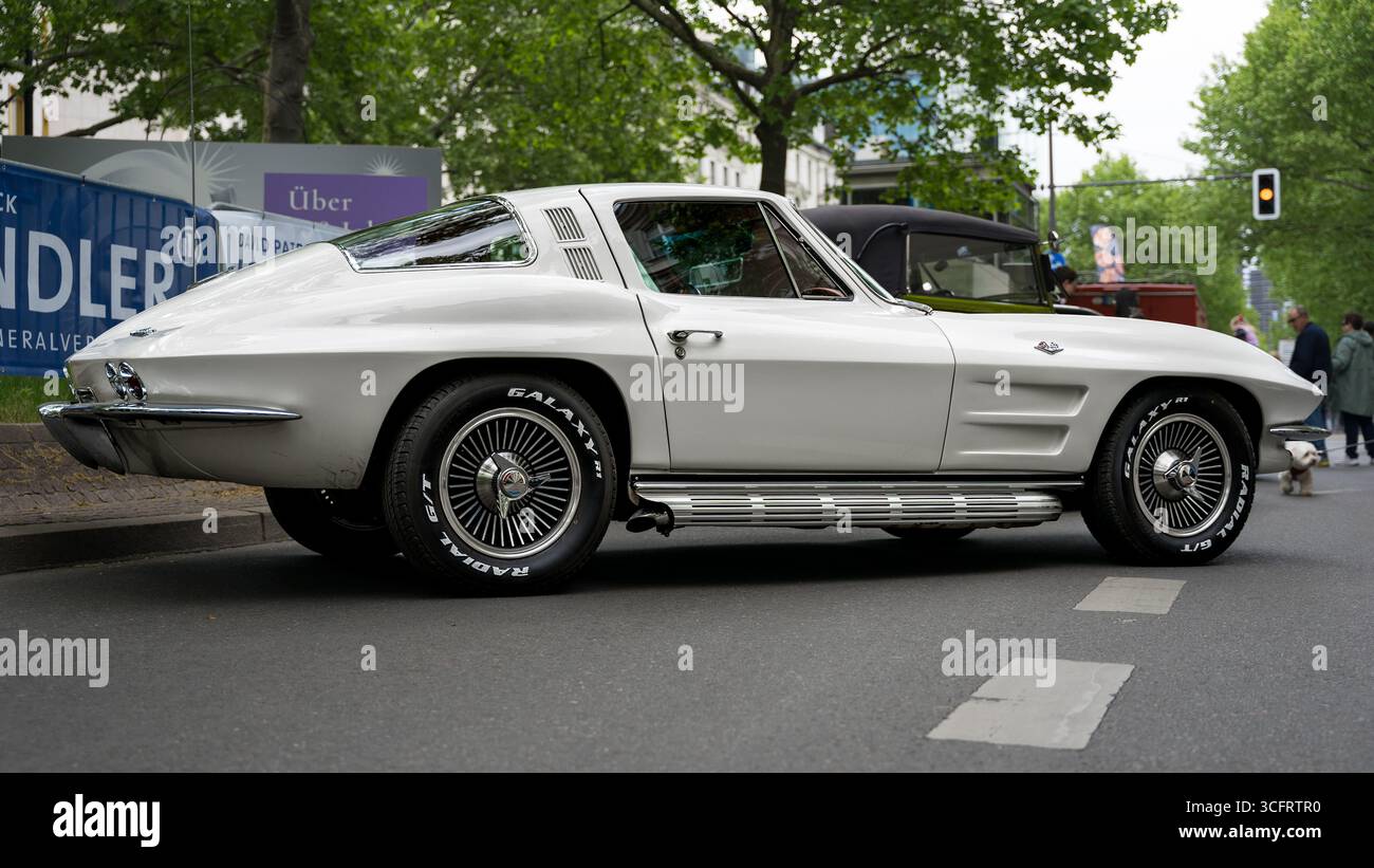 BERLIN - MAY 10, 2025: The Chevrolet Corvette C2 Sting Ray sports car ...