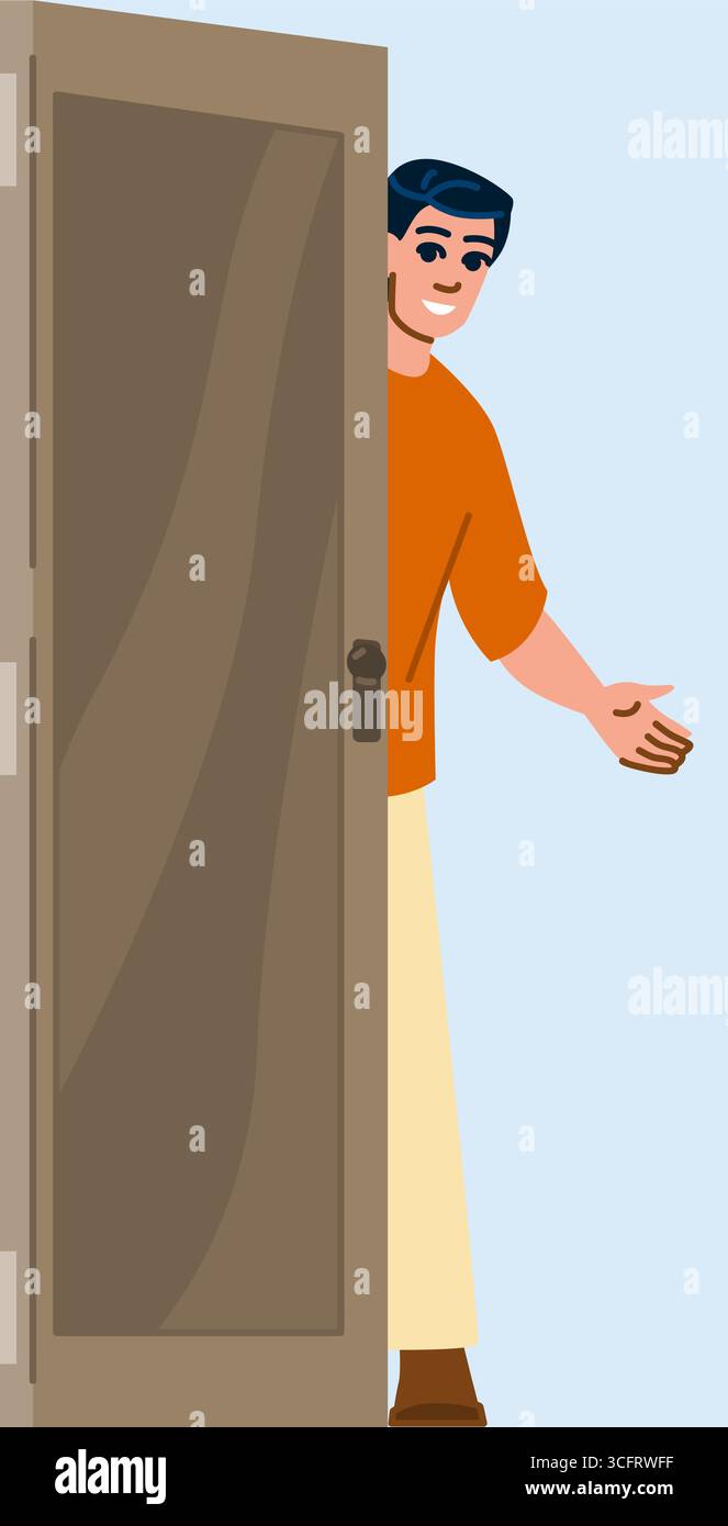 Smiling man in apartment Cut Out Stock Images & Pictures - Alamy