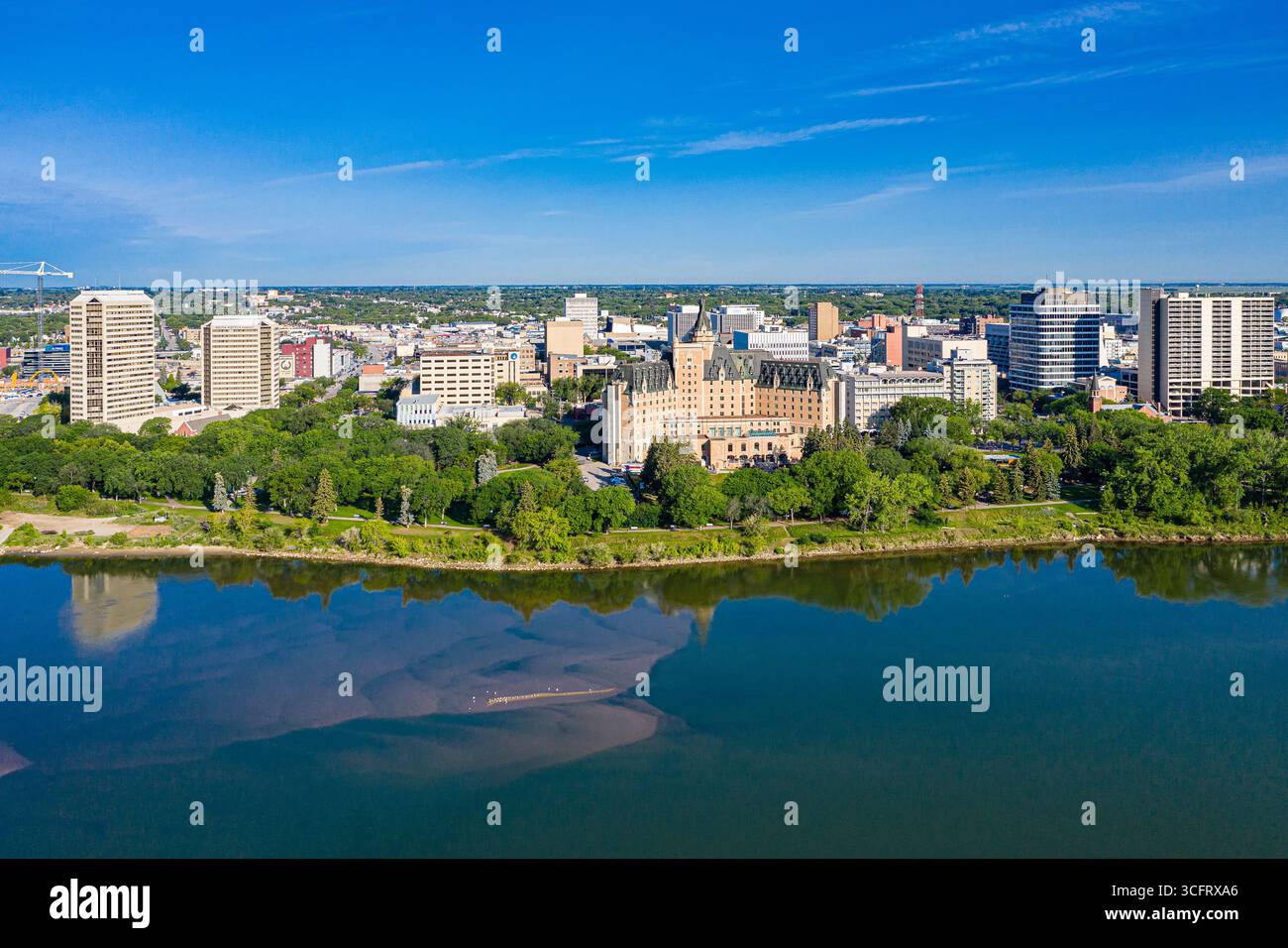 Aerial view of the Central Business District which is Saskatoon’s ...