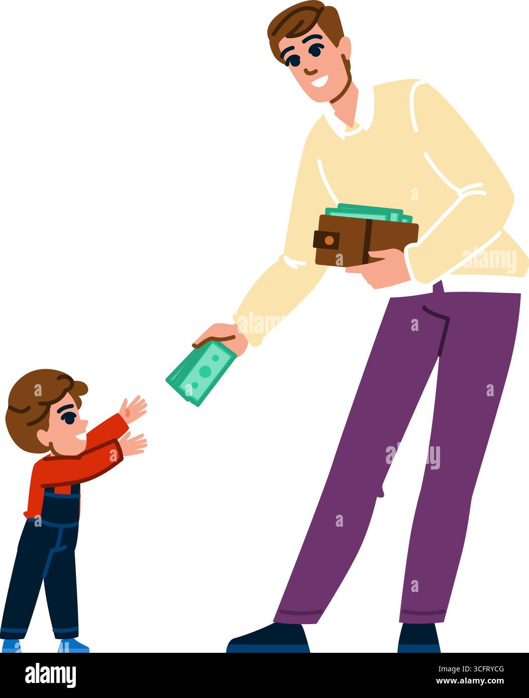 Father giving money son Cut Out Stock Images & Pictures - Alamy