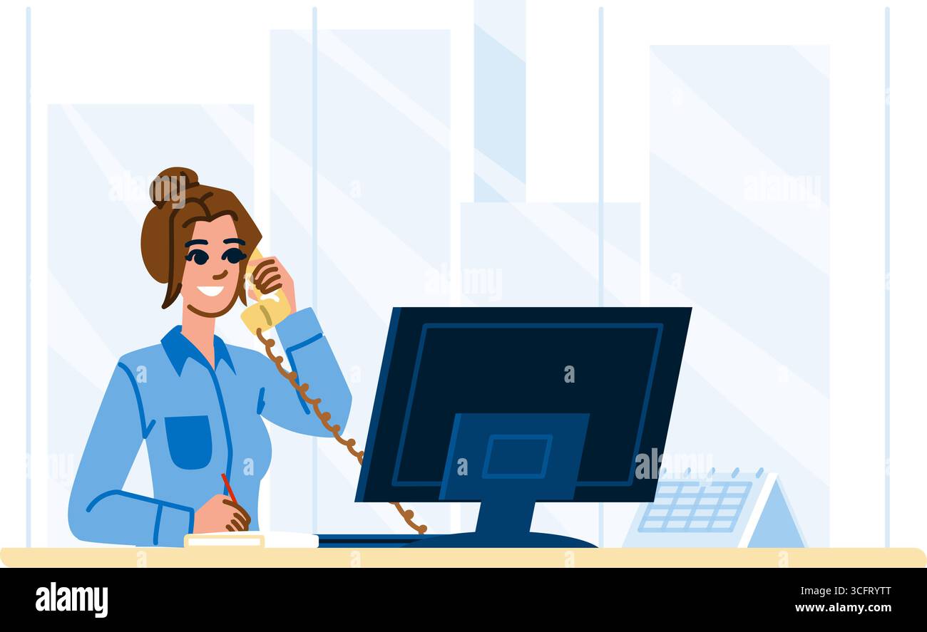 Telephone listening writing notes Stock Vector Images - Alamy