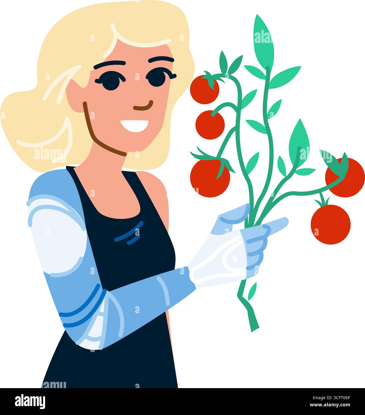 Portrait positive farmer girl Stock Vector Images - Alamy