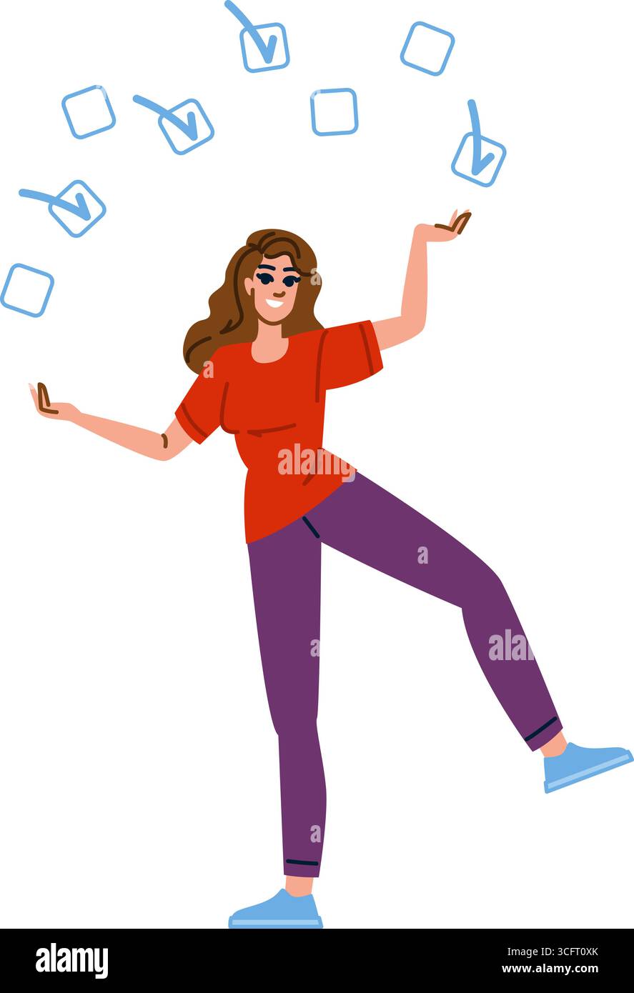 Woman juggling life concept Stock Vector Images - Alamy