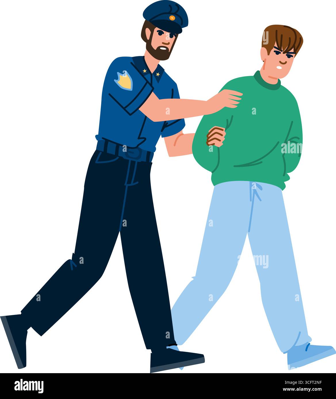 Police officer arresting young man for crime Stock Vector Image & Art ...