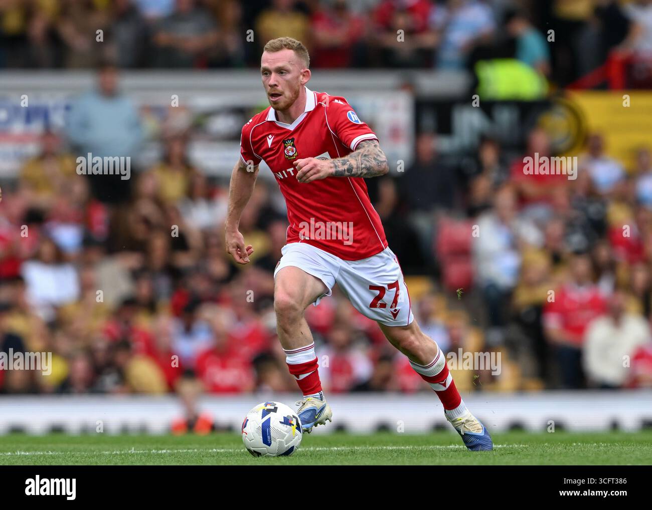 Wrexham's Lewis O'Brien during the Sky Bet Championship match at SToK ...